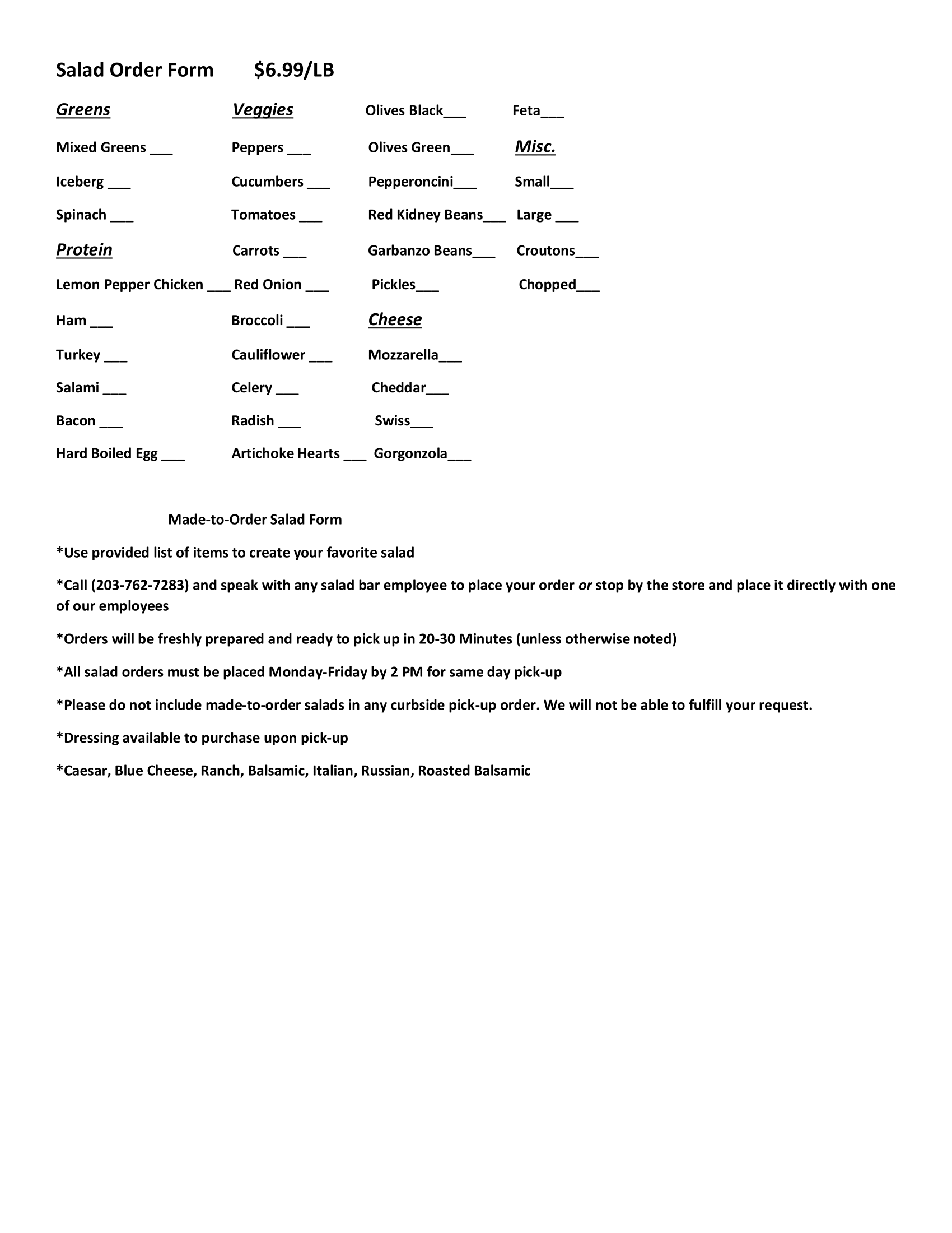 Salad Bar | Village Market Wilton